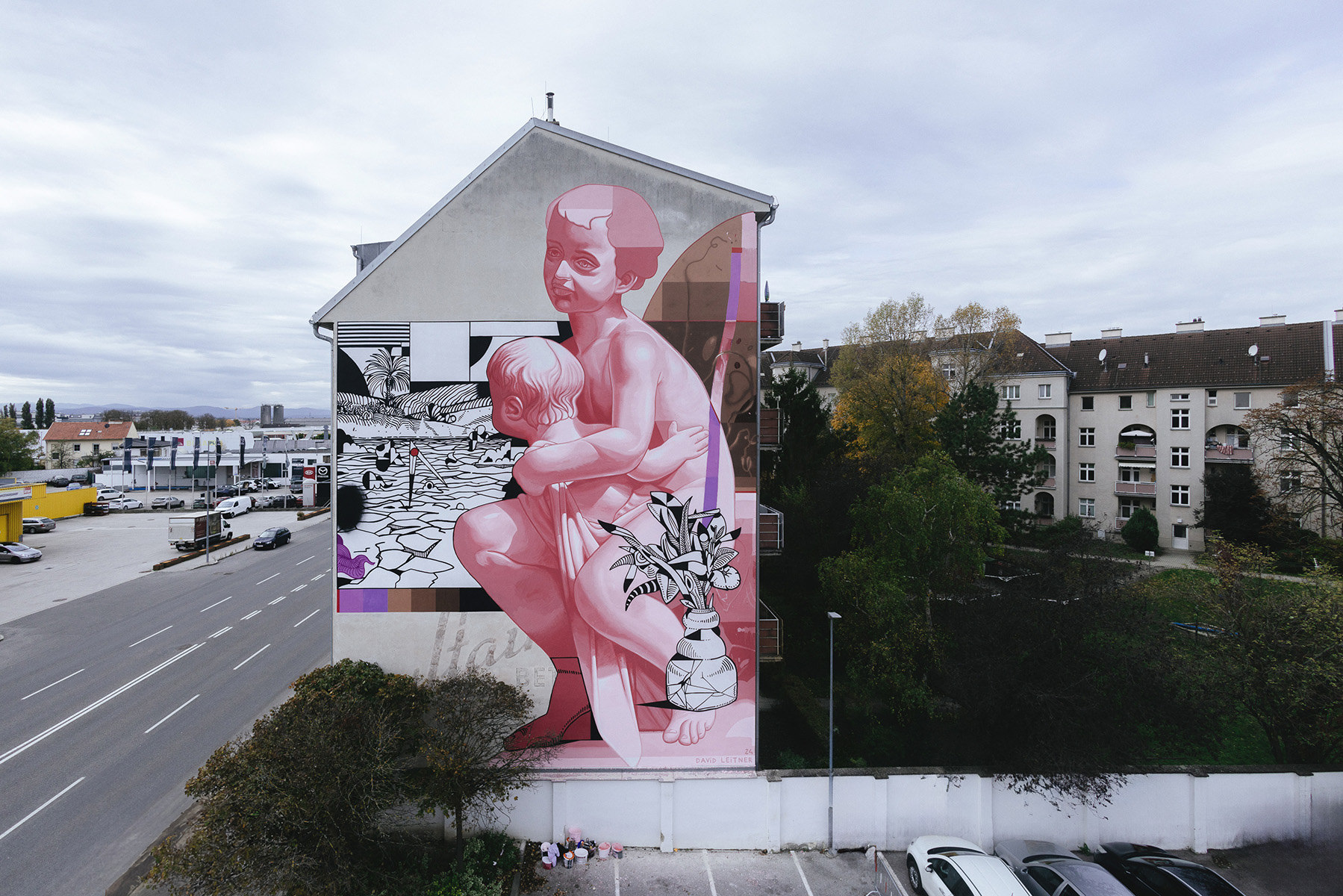 David Leitner’s New Mural in Wiener Neustadt