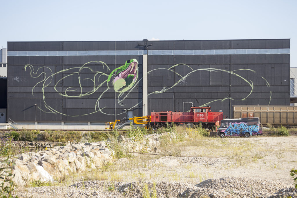 Nychos - Translucent Serpent at Mural Harbor / Linz - MONTANA-CANS BLOG