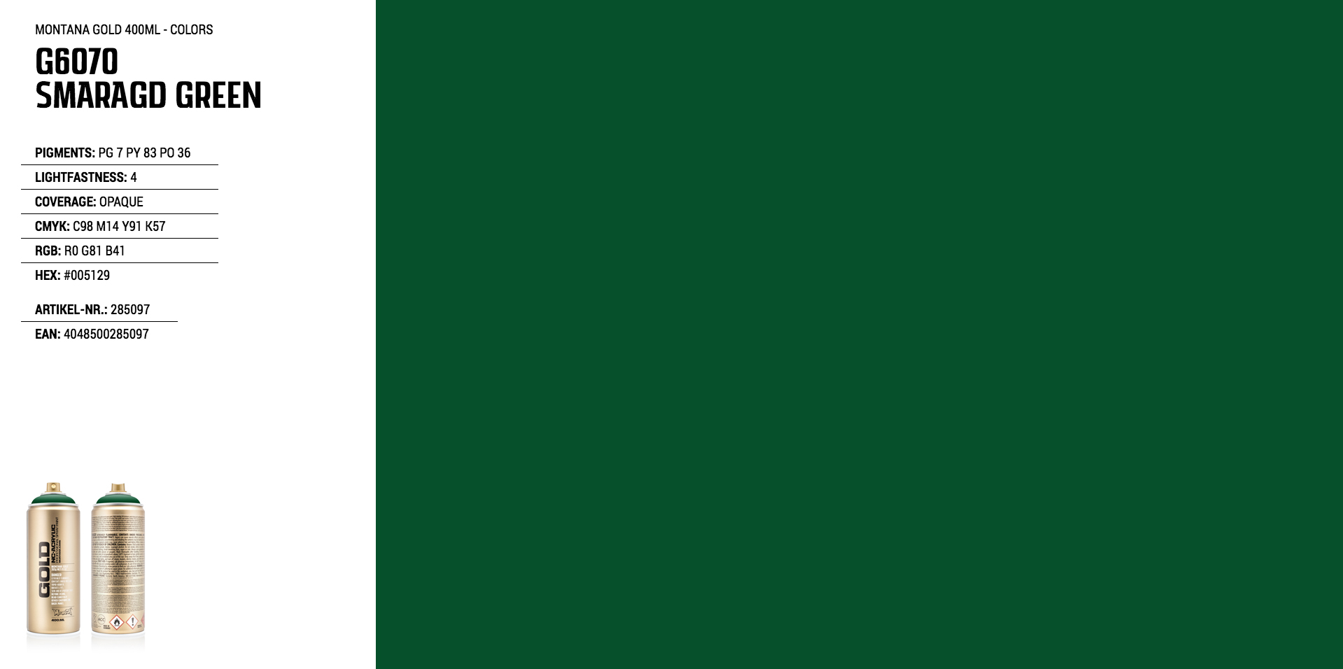 Montana GOLD G6070 SMARAGD GREEN of the G6000 series