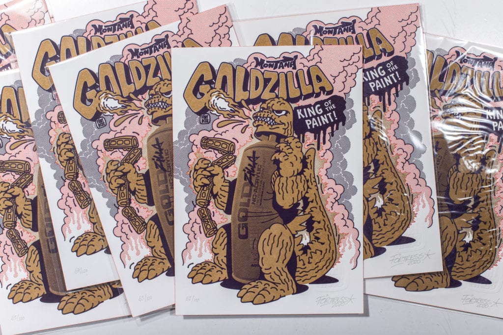 GOLDZILLA – A Flying Förtress Design – Limited Edition Screen Print
